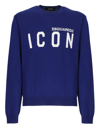 Dsquared2 Be Icon Sweater In Blue | ModeSens