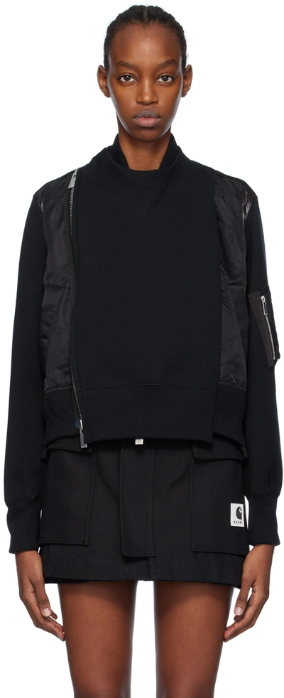 Sacai Convertible Bomber Jacket In Black | ModeSens