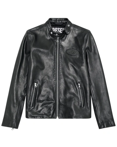 Diesel Metal Leather Jacket In Grey | ModeSens