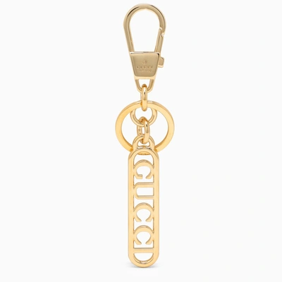 Gucci Golden Key Ring With Logo Women In Silver | ModeSens