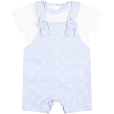 Givenchy Light Blue Romper For Baby Boy With Logo | ModeSens