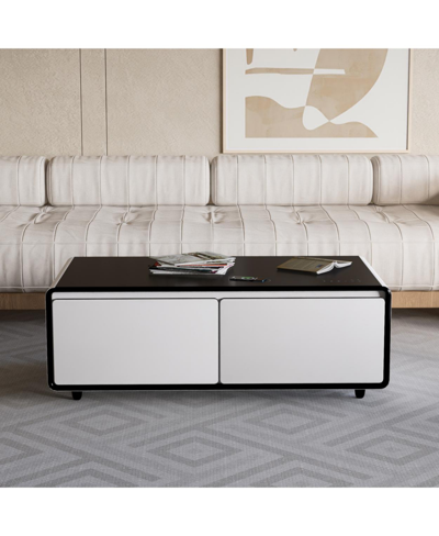 Simplie Fun Modern Smart Coffee Table With Built-in Fridge, Bluetooth ...