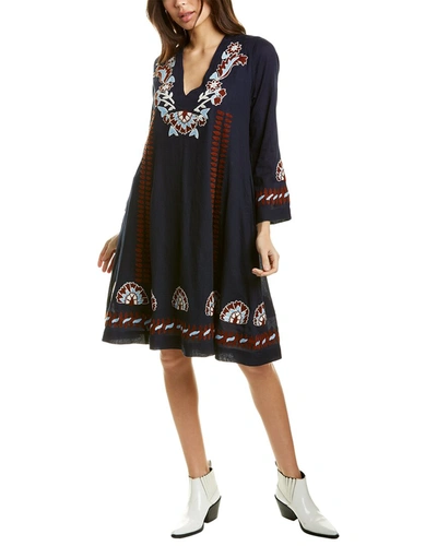 Roller Rabbit Sunset Floral Mara Mini Dress In Blue | ModeSens
