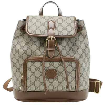 Pre-owned Gucci Gg Supreme Beige Canvas Backpack Bag () | ModeSens