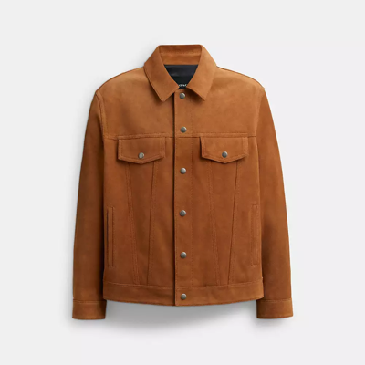 Coach Suede Leather Jacket In Tan | ModeSens