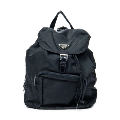 Prada Vintage Front Pocket Backpack In Black | ModeSens