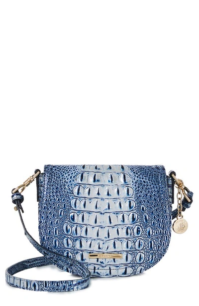 Brahmin Briar Croc Embossed Leather Crossbody Bag In Coastalblue | ModeSens