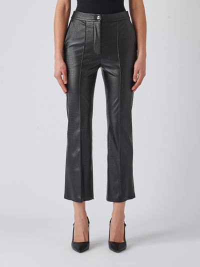 Max Mara Queva Croc Faux Leather Straight Pants In Dark Green | ModeSens
