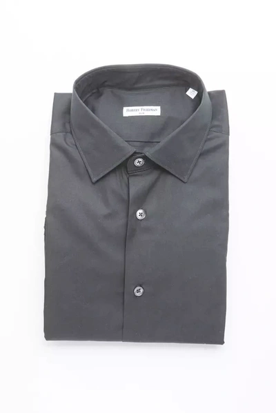 Robert Friedman Cotton Men's Shirt In Black | ModeSens