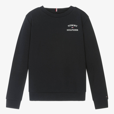 Tommy Hilfiger Teen Boys Navy Blue Cotton Sweatshirt | ModeSens