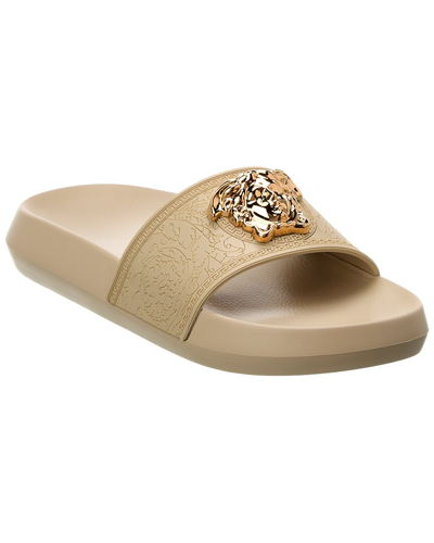 Versace Slide Sandal Medusa In Gold | ModeSens
