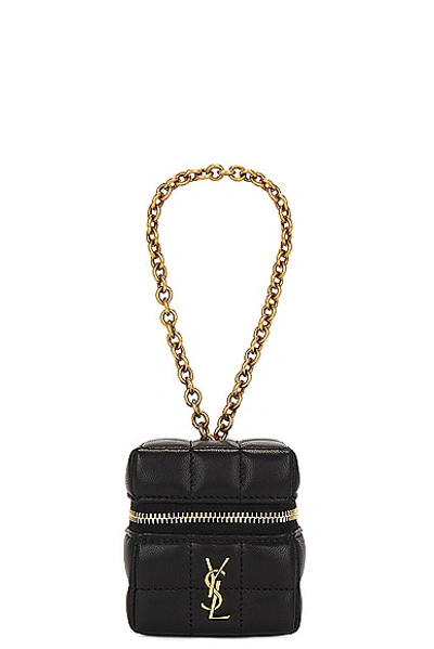Saint Laurent Mini Cassandre Cube Box Pouch In Noir | ModeSens