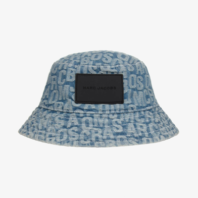 Marc Jacobs Kids' Logo-jacquard Denim Bucket Hat In Blue | ModeSens