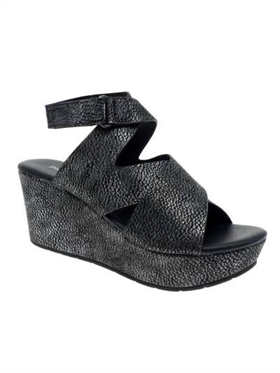 Pierre Dumas Natural 15 Wedge Sandal In Pewter In Silver | ModeSens
