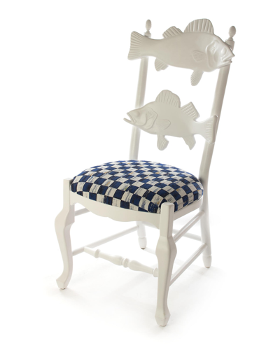 Mackenzie-childs Outdoor Royal Check Fish Chair In Blue/white | ModeSens