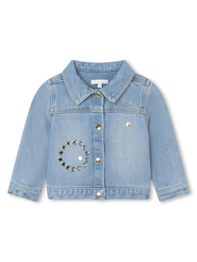 Chloé Hole Detail Denim Jacket | ModeSens