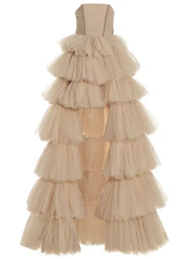 19:13 Dresscode Maxi Tulle Dress In Beige | ModeSens