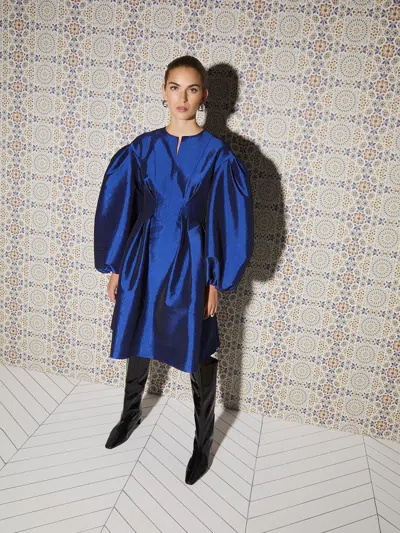 Nocturne Flowy Mini Dress In Blue | ModeSens