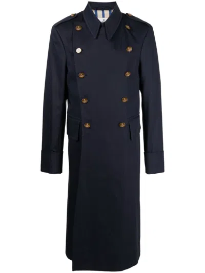 Vivienne Westwood Double-breasted Duster Coat Navy In Blue | ModeSens
