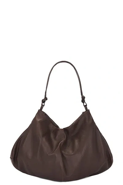 The Row Samia Leather Hobo Bag In Dark Brown | ModeSens