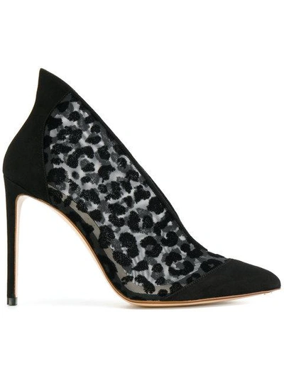 Francesco Russo Leopard Velvet And Suede Decollete In Black | ModeSens