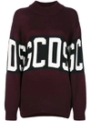 Gcds Logo Wool Jacquard Knit Sweater, Bordeaux | ModeSens