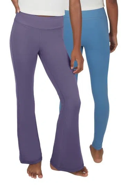 90 Degree By Reflex Kids' Assorted 2-pack Leggings In Cadet/coronet ...