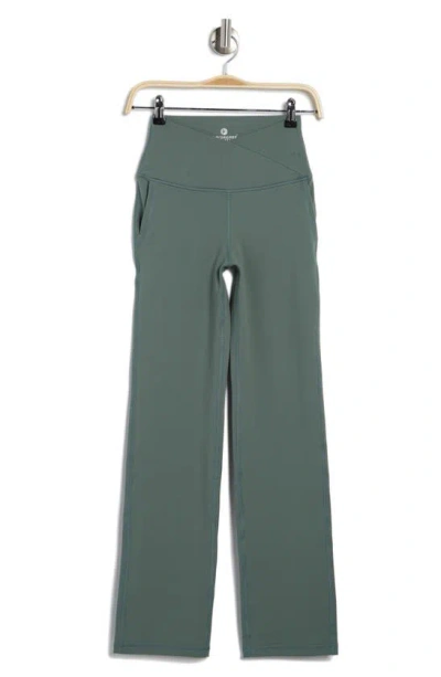 90 Degree By Reflex Lux Hurdle Crossover Leggings In Laurel Wreath ...