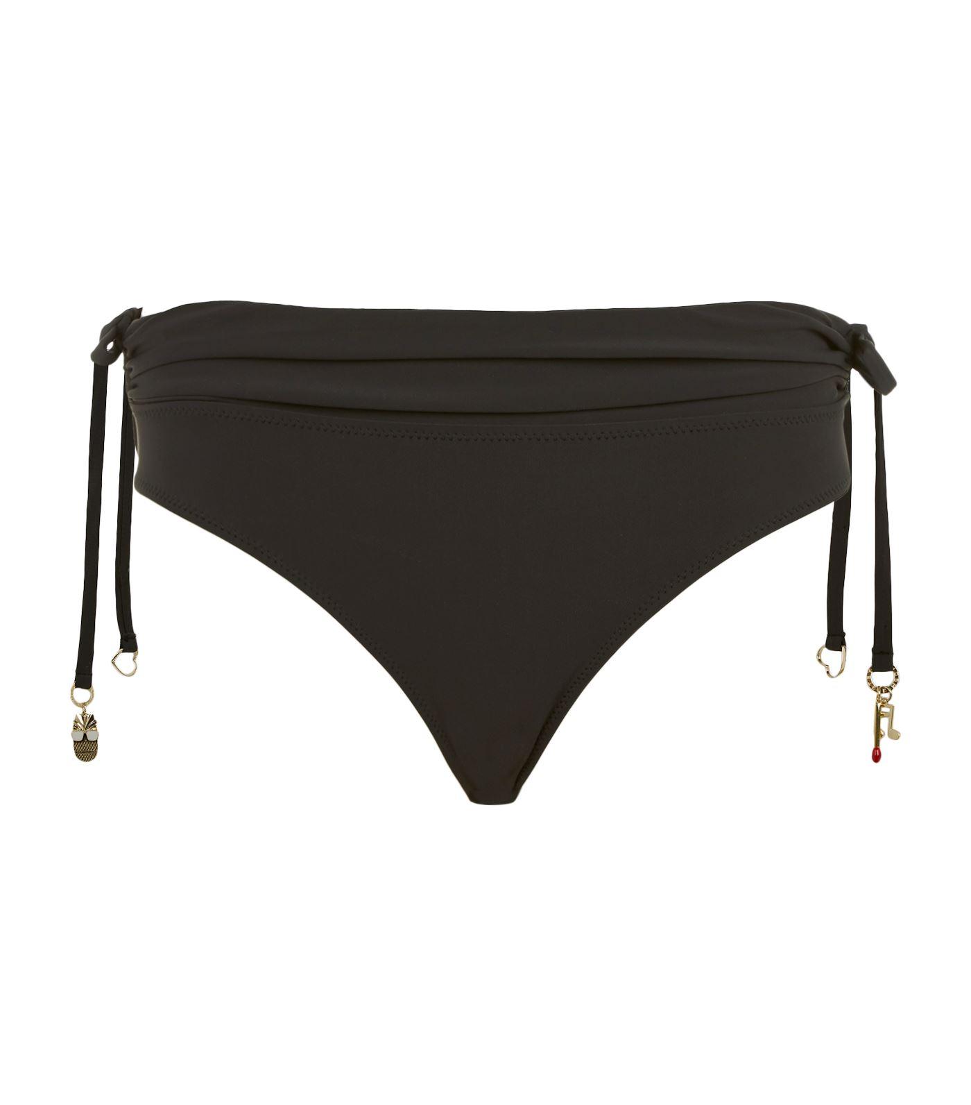 Stella Mccartney Timeless Basics Fold Over Swim Bikini Bottom Black