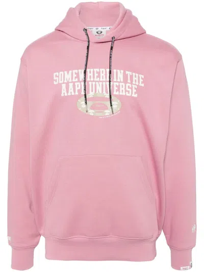 Aape By A Bathing Ape Logo Hoodie In Pink | ModeSens