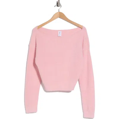 Abound Eyelash Knit Slash Neck Sweater In Pink Coral | ModeSens
