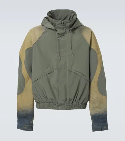 Acne Studios Denim-trimmed Technical Jacket In Green | ModeSens