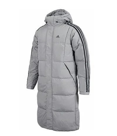 Pre-owned Adidas Originals Adidas 3s Long Down Jacket Men's Padding Jacket Sports Gray Asia-fit ...