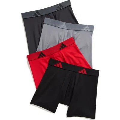 Adidas Originals Adidas Kids' 4-pack Microfiber Boxer Briefs In Scarlet ...