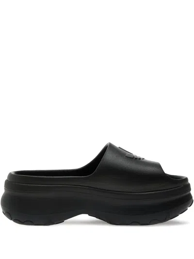 Adidas Originals Adifom Stan Logo-embossed Platform Slides In Black ...