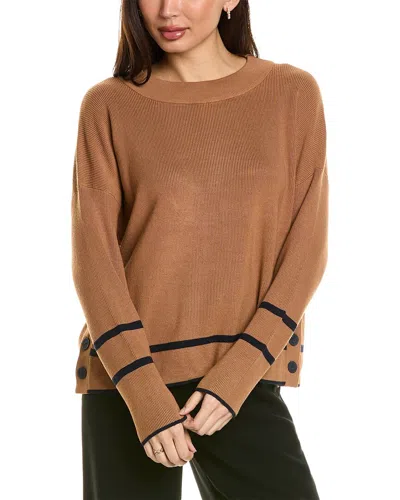 Adrianna Papell Button Sweater In Brown | ModeSens