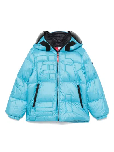 Ai Riders On The Storm Young Kids' Logo-embroidered Puffer Jacket In ...