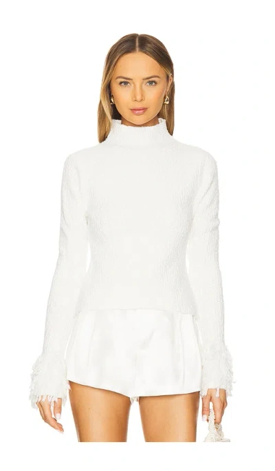 Aje Dimension Textural Knit Skivvy In White | ModeSens