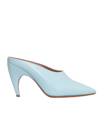 Alaïa 95mm Open-toe Leather Mules In Blue | ModeSens