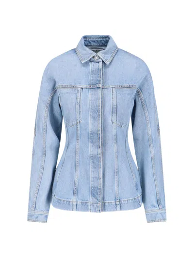 Alaïa Denim Jacket In Clear Blue | ModeSens