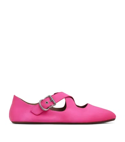 Alaïa Satin Criss-cross Ballet Flats In Pink | ModeSens