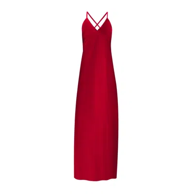 Alas Women's Maxi Silk Slip Dress In Red | ModeSens