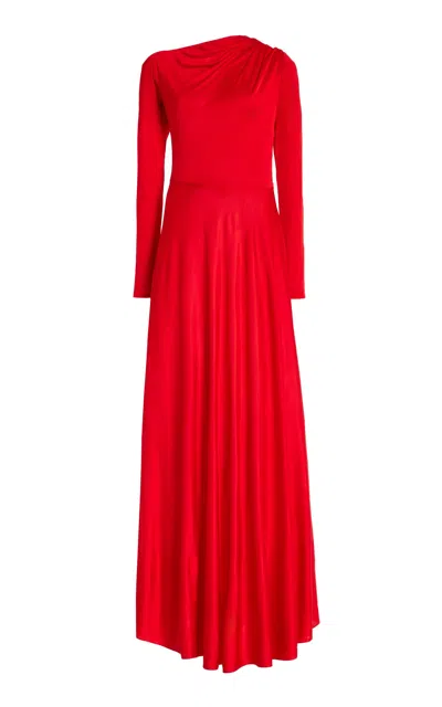 Alejandra Alonso Rojas Draped Jersey Gown In Red | ModeSens
