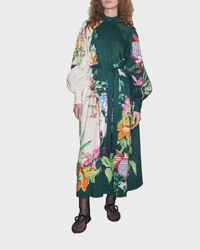 Alemais Aggie Belted Linen-blend Maxi Shirtdress In Multi | ModeSens