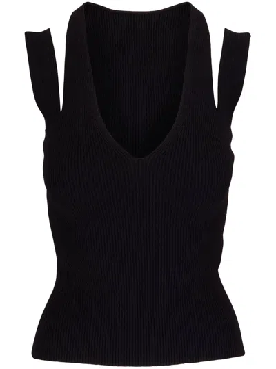 Alexander Mcqueen Slash V Nk Top Slvls In Black | ModeSens