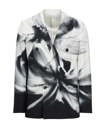 Alexander Mcqueen Dragonfly Shadow Double-breasted Blazer In Black ...