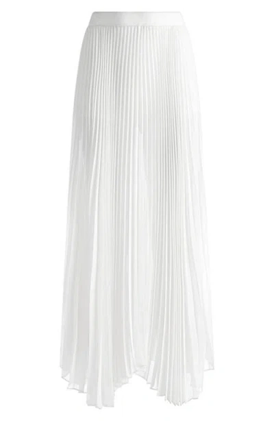Alice And Olivia Semi Sheer Pleated Skirt In Beige Modesens