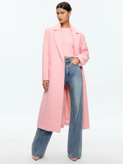 Alice And Olivia Jimmy Oversized Coat With Long Lapel In Rose Quartz ...