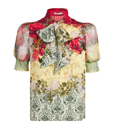 Alice And Olivia Puffed-sleeve Brently Blouse In Multi | ModeSens