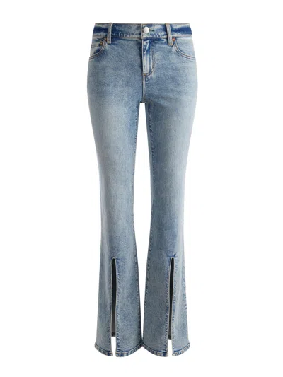 Alice And Olivia Winslow Low Rise Slim Slit Jean In Harlow Vintage Blue ...